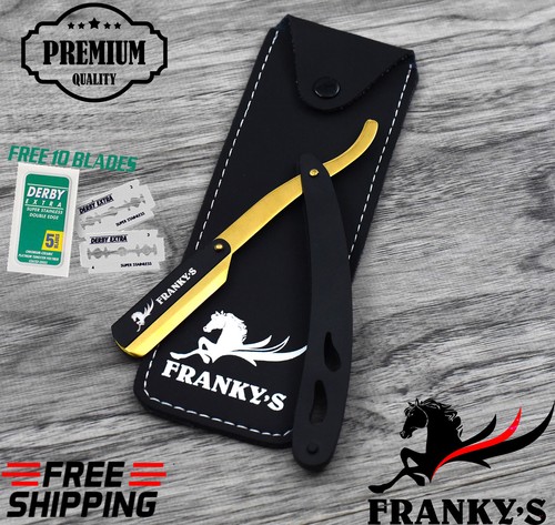 Stainless Steel Handle Straight Edge Barber Razor Folding Shaving Knife ...