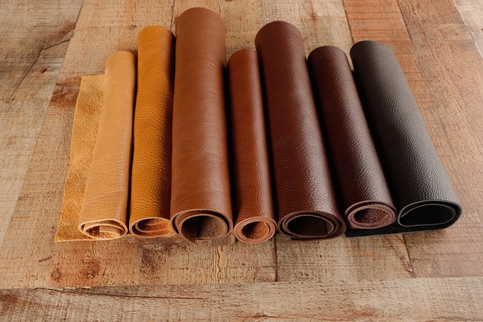 Premium Italian full grain brown leather Sheets, upholstery leather ...