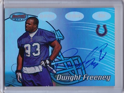 2002 Bowman's Best Autograph Blue Dwight Freeney RC Auto 369/399 On ...