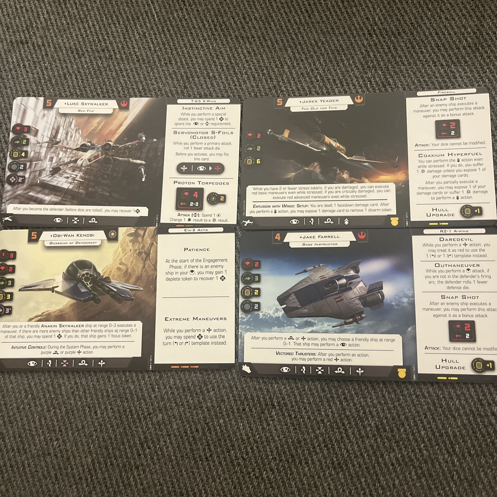 Star Wars X-Wing-Aces High Promo 2021 Luke Obi-Wan, Farrell, Yeager ...