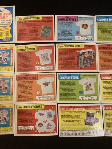 Topps Company Store Special Offer Card lot (22) 1989 1990 Baseball MLB ...