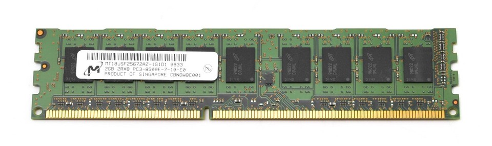 Micron 16GB (8 x 2GB) 2Rx8 PC3-8500E DDR3 Memory MT18JSF25672AZ-1G1D1 ...
