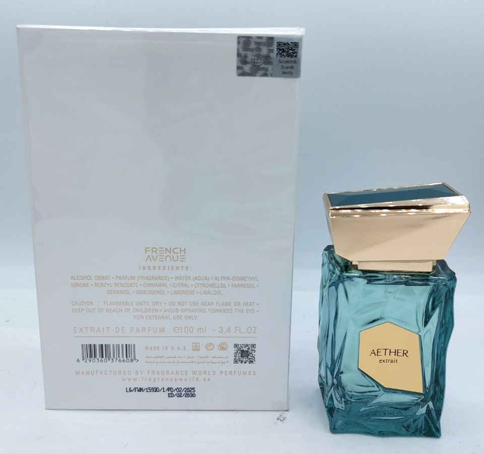 Fragrance World Parfum Aether Extrait de Parfum Spray 3.4 oz French ...