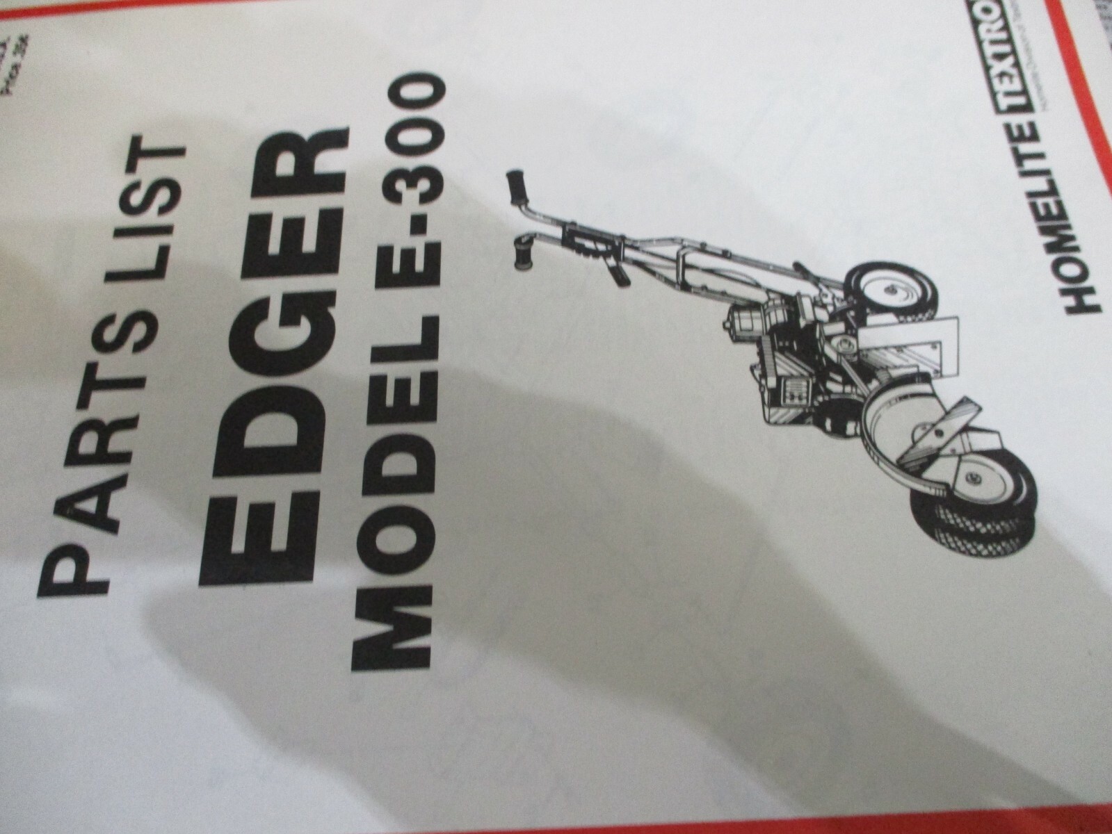 NEW HOMELITE EDGER MODEL E-300 PARTS LIST PN 18047 | eBay