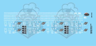 CNW Chicago & North Western Ore Car White Roman Style 1 N Scale Decals ...