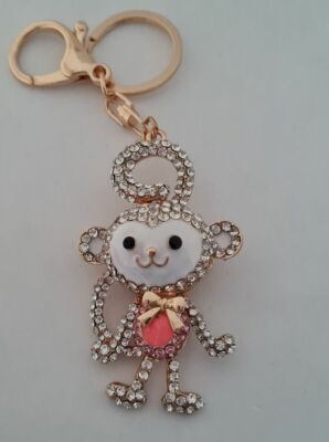 Pink bling monkey keychain | eBay Australia