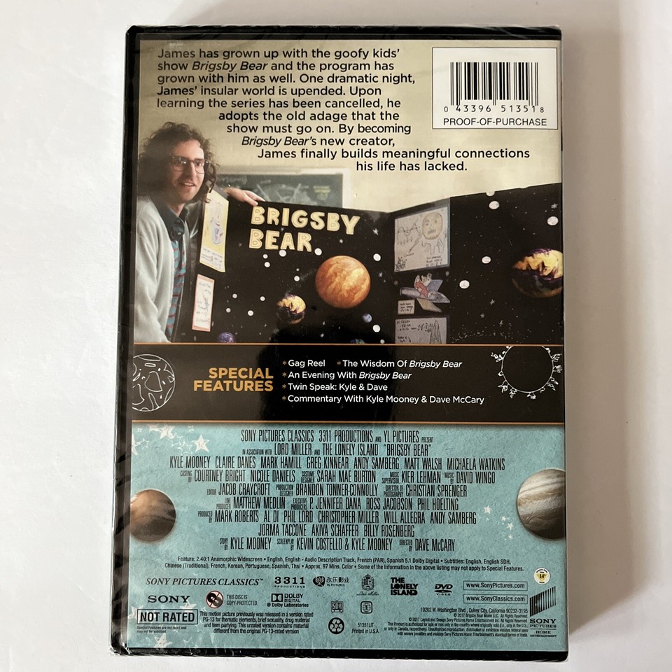 Brigsby Bear (DVD, 2017) Mark Hamill, Claire Danes, Kyle Mooney, Rare ...