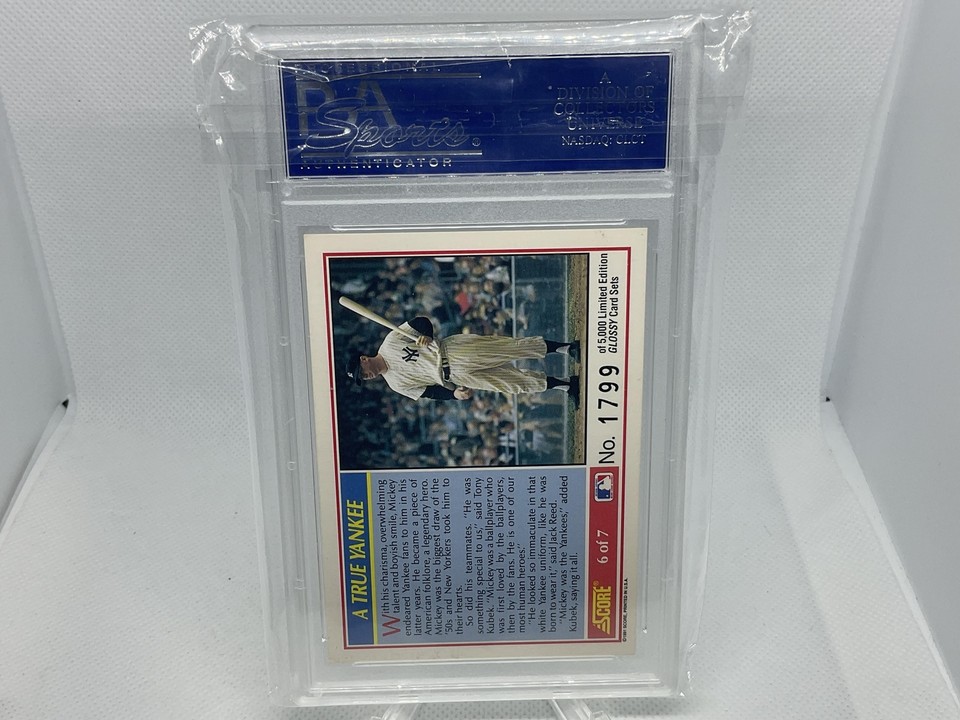 1991 Score #6 A True Yankee Mickey Mantle Glossy Autograph PSA ...
