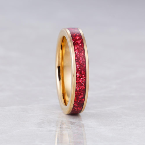 Ruby Ring, Rose Gold Tungsten Ring, Mens Wedding Band, Womens Wedding ...