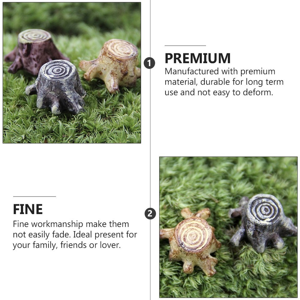 12 Pcs Tree Stump Fairy Stumps Home Figurines Decoration Resin Crafts ...