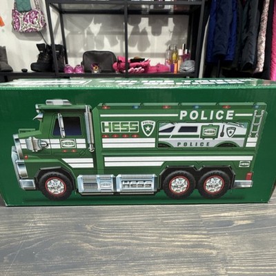 Hess Police Truck & Cruiser Toy Green White LED Lights Realistic Sounds ...