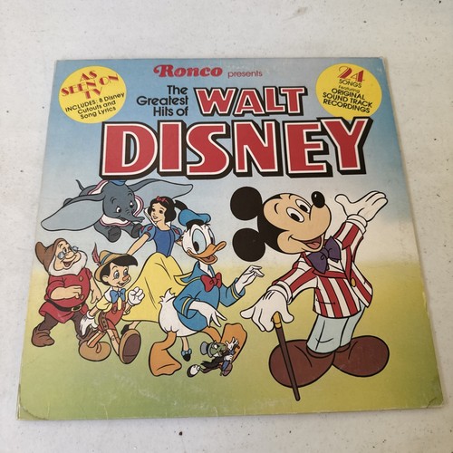 THE GREATEST HITS OF WALT DISNEY 1976 Vintage Vinyl Album On Ronco ...