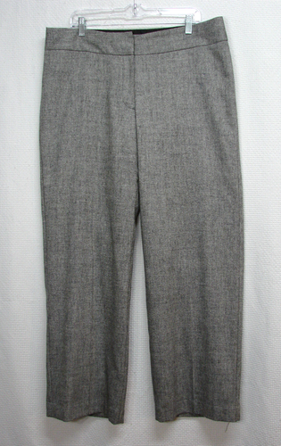 Chicos Size 3 Wool Blend Lined Wide Leg Flat Front Slacks Pants Career ...