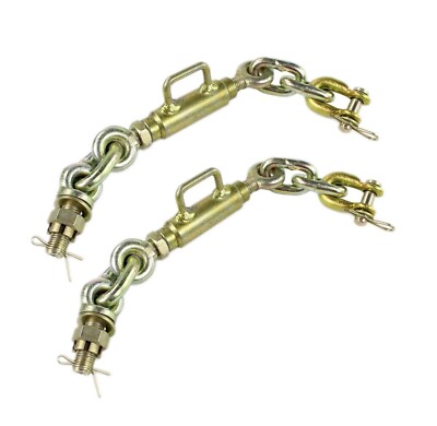 Two Universal 3 Point Hitch Chain Stabilizer Sway Check Chain 11.75" to ...