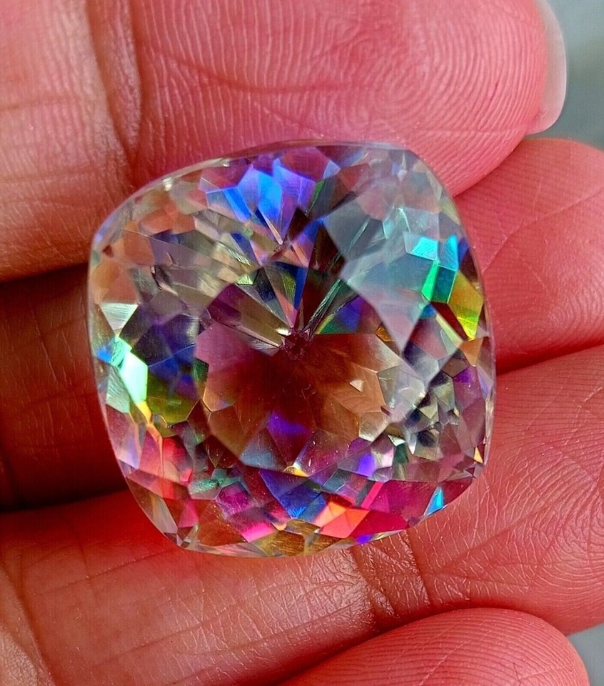 Natural Mystic Topaz Rainbow Color Cushion Shape Certified Loose ...