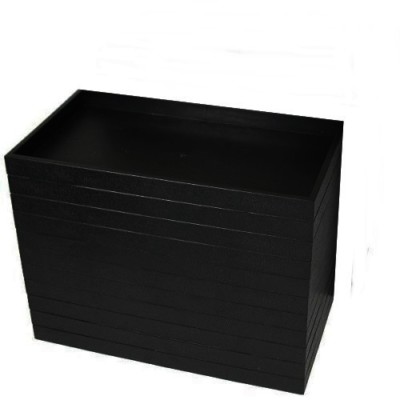 Display Trays 12 Black Plastic Stackable 14 3/4" x 8 1/4" x 1" Storage ...