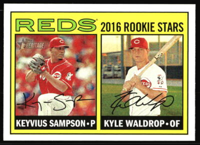 2016 Topps Heritage Reds Rookie Stars Keyvius Sampson / Kyle Waldrop ...