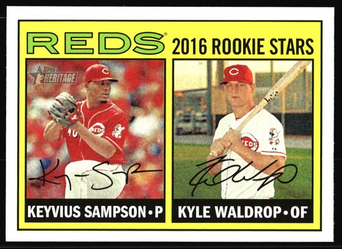 2016 Topps Heritage Reds Rookie Stars Keyvius Sampson / Kyle Waldrop ...