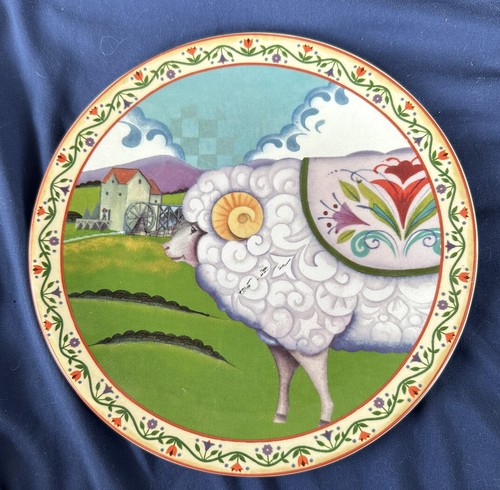 Jim Shore Barnyard Certified International Ceramic Sheep Salad Dessert ...