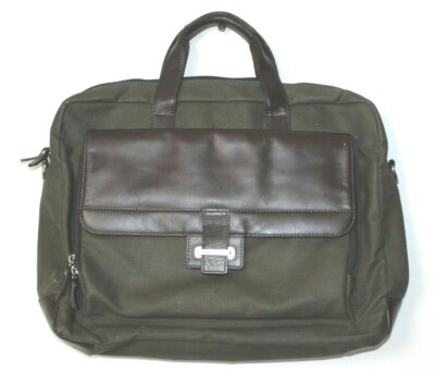 Cutter & Buck American Classic Canvas & Leather Laptop/Briefcase Green ...