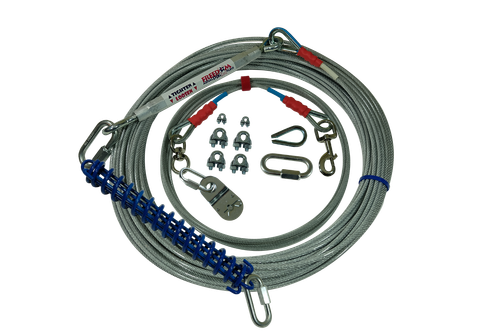 Freedom Aerial Dog Run 100 FT Overhead Cable Shock Absorbing Spring ...