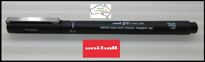 1 x BLACK 0.1mm Uni Pin 200 Drawing Pin Pen Fine Liner PIN01200BK ...