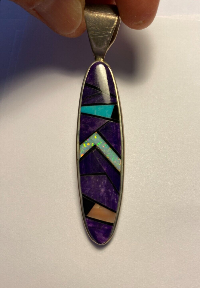 Native American Sugilite, Turquoise, Onyx, Fire Opal & Sterling ...