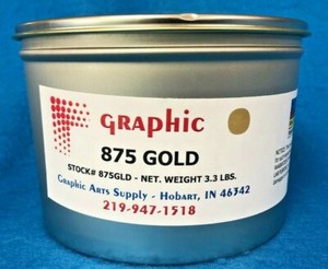 875 GOLD OFFSET INK (RUNS GREAT) LARGER VACUUM PACKED 3.3 LB. CAN | eBay