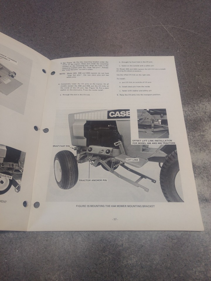 CASE ROTARY MOWER K40, K44, K46 OPERATORS MANUAL 9-51560 | eBay