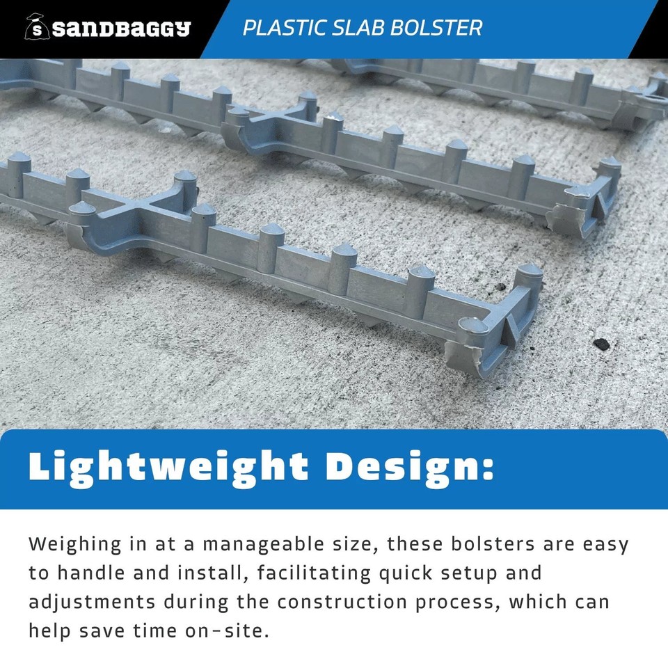 Sandbaggy Plastic Slab Bolsters - Continuous Rebar Support Chair - Snap ...