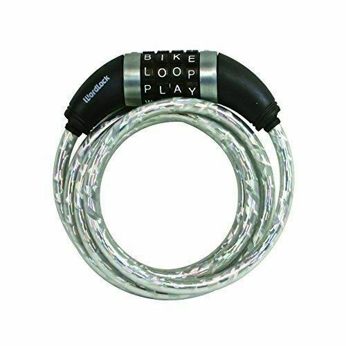 Wordlock Combination Cable Bike Lock – 4 Dial 10mm 5 Feet Prism Silver ...