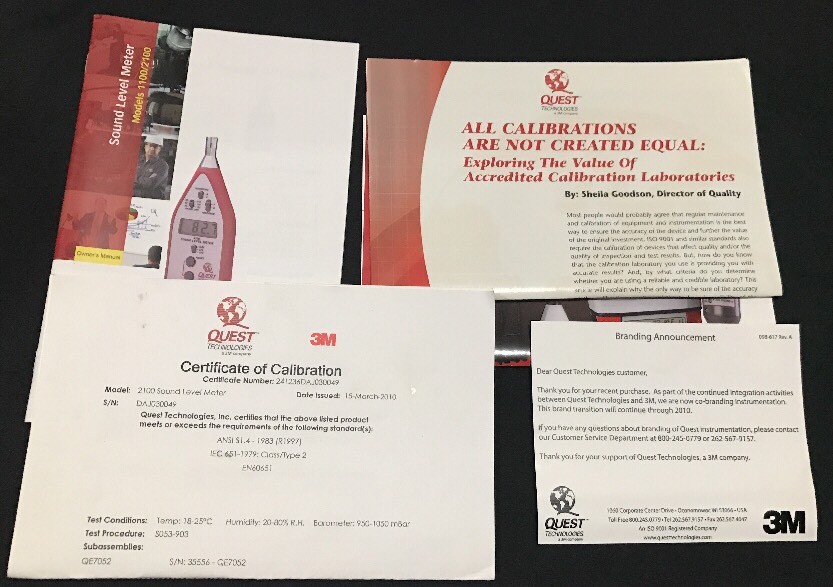 Quest / 3M 2100 Type 2 Sound Level Meter Intrinsically Safe SPL SLM | eBay