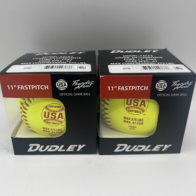 New 2-Pack Dudley 11” Fast Pitch Softballs Model: 4A144 Compression 375 ...