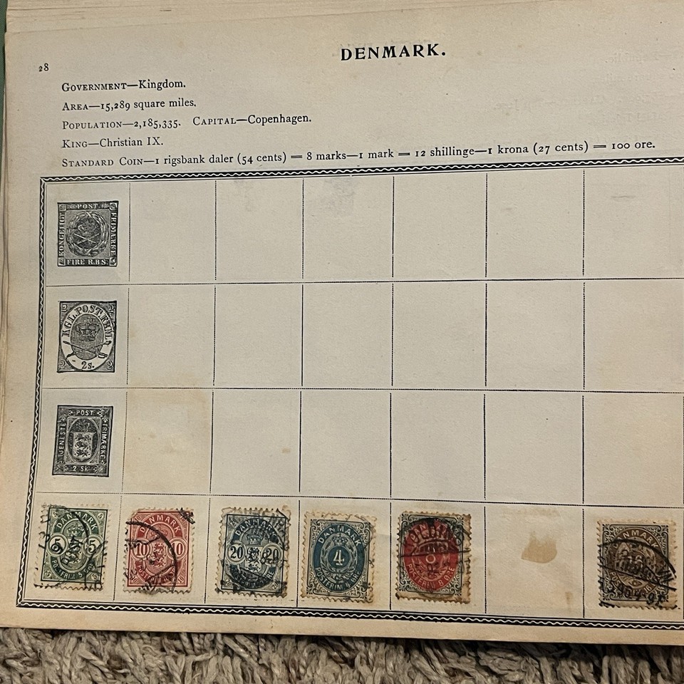 1899 IMPERIAL ALBUM WITH SOME AMAZING EARLY STAMPS FROM MANY COUNTRIES ...