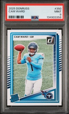Graded 2025 Panini Donruss Cam Ward #350 Rookie RC Football Card PSA 9 ...