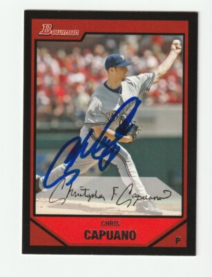 Chris Capuano Signed 2007 Bowman Card #154 Auto Milwaukee Brewers ...