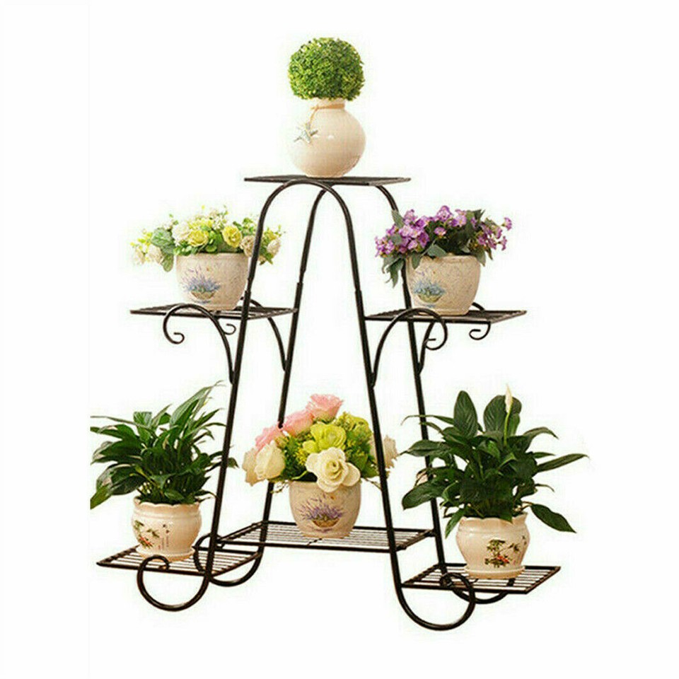 Multi Plant Stand Outdoor Patio Garden Flowers Pots Shelves Wood ...