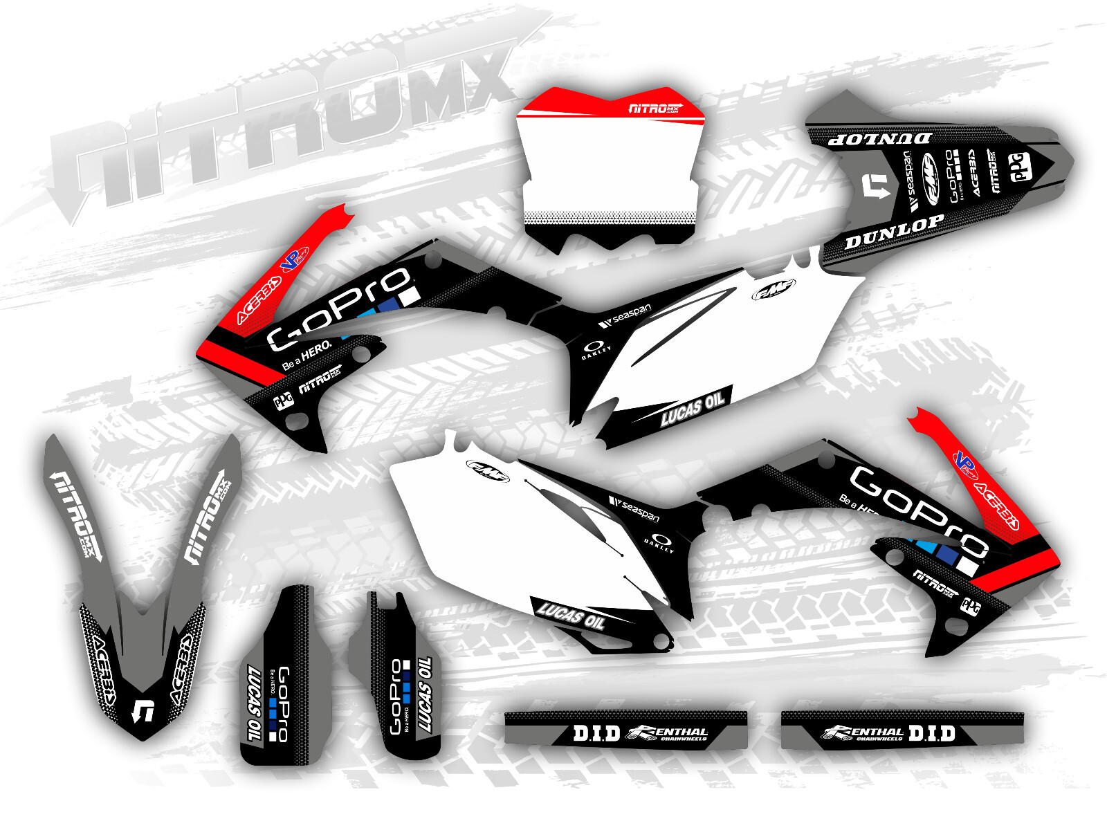 Graphics Kit fits Honda CRF 250 R CRF 250R 2010 2011 2012 2013 Decals ...