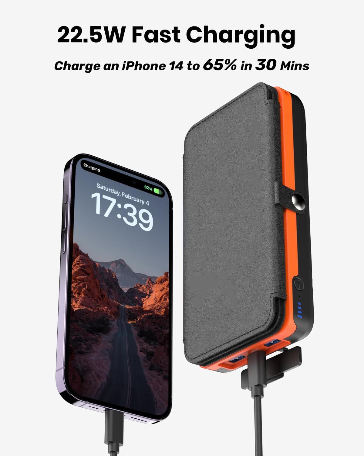 Solar Charger 27000mAh 22.5W Fast Charging Solar Power Bank 4 Solar ...
