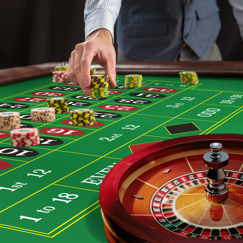 70x35" Casino Roulette Table Top Mat. Portable Rubber Roulette Tabletop ...