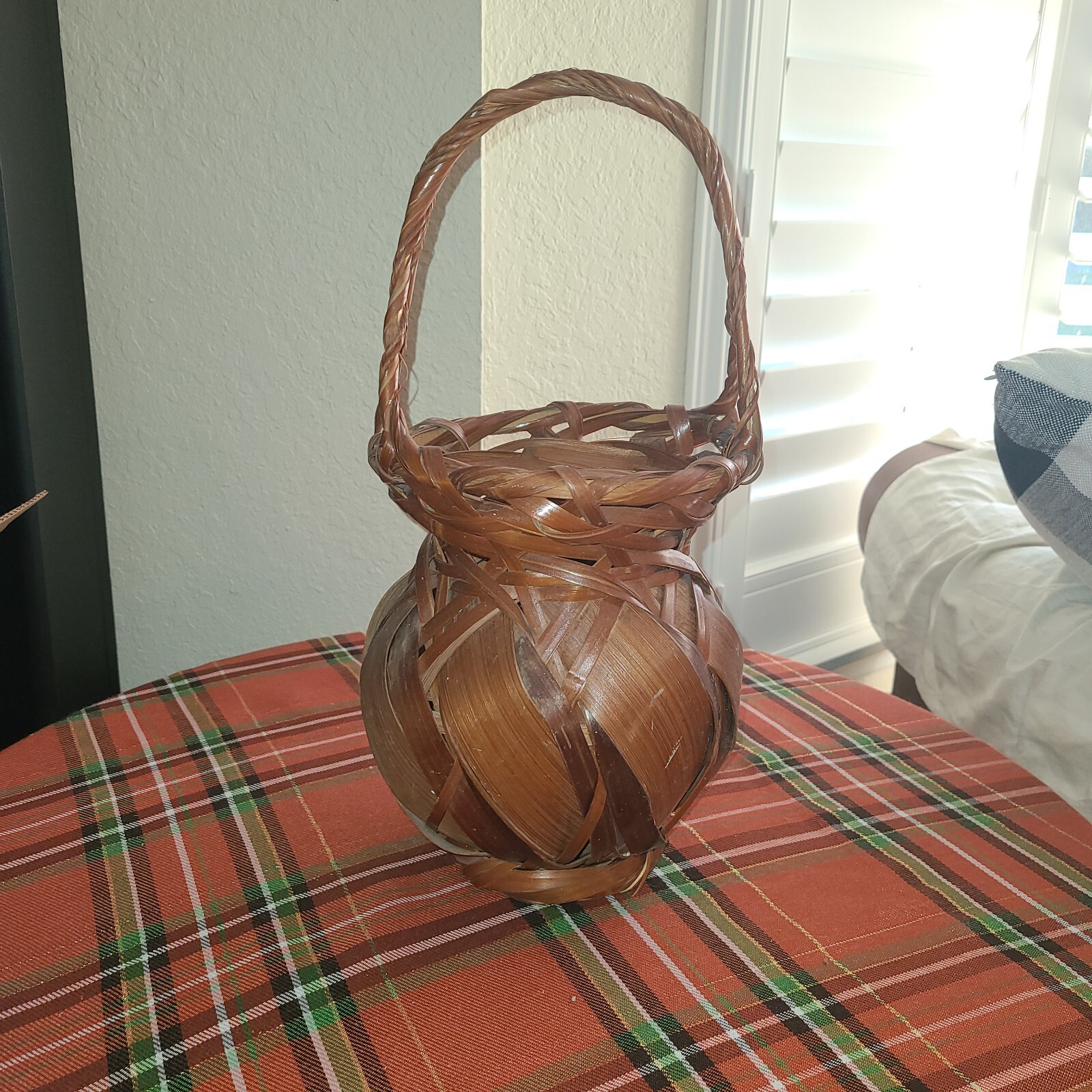 Antique Vintage Bamboo Japanese Ikebana Hana Kago Flower Vase Basket 15 ...