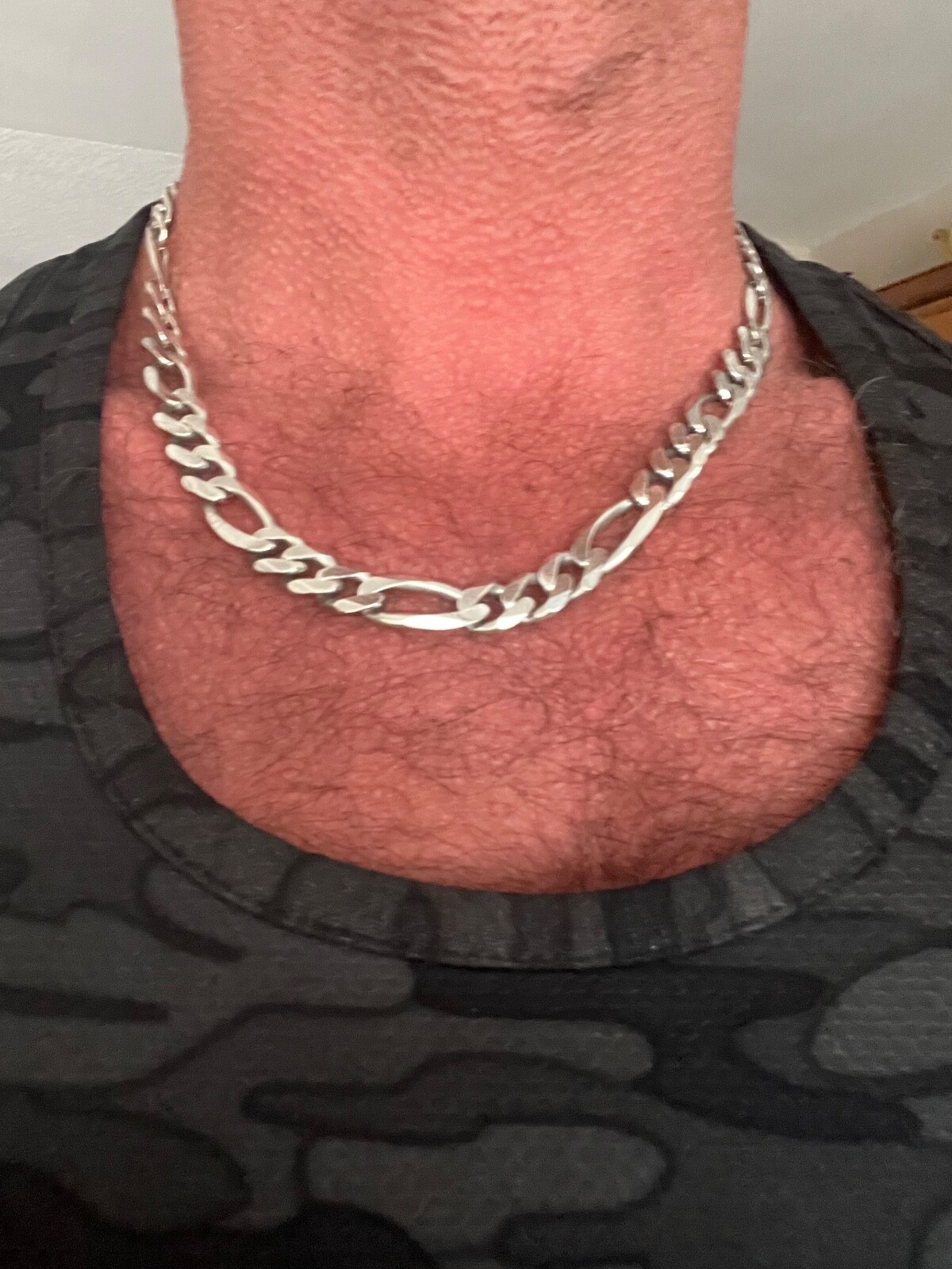 Heavy weight mens sterling silver necklace - Gem