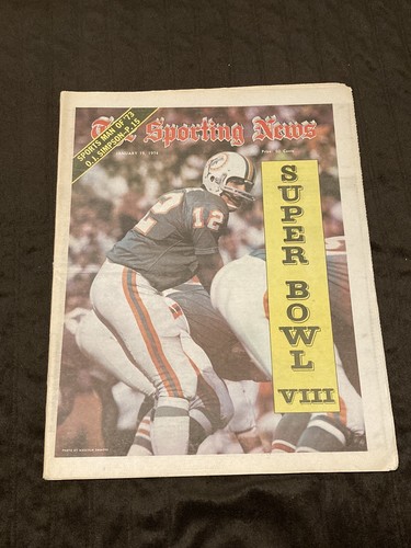 The Sporting News January 19, 1974 Super Bowl VIII Bob Griese Miami ...