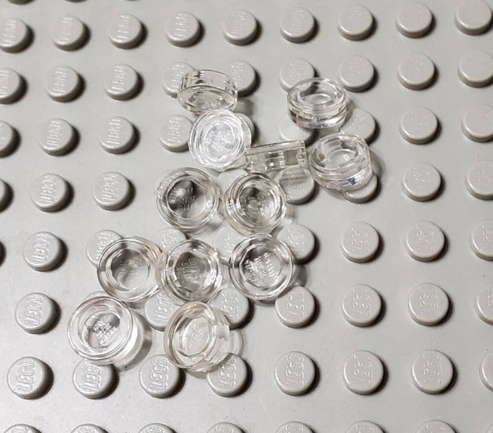 LEGO Lot of 12 Translucent Clear 1x1 Round Tile Pieces | eBay