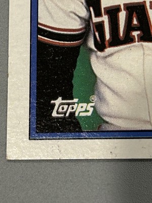 Jose Uribe 1988 Topps Baseball Error Card, team alignment error, logo ...