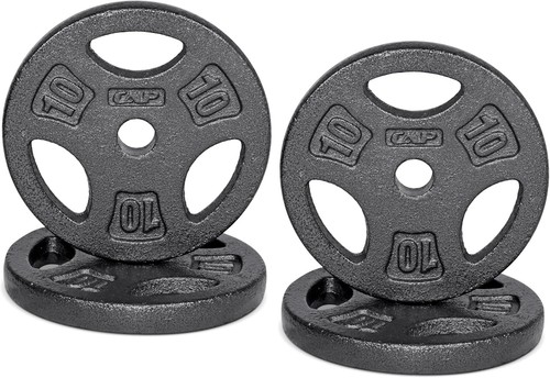 CAP Barbell Standard 1-Inch Grip Weight Plates 10 lbs Plate Pack (x4 ...