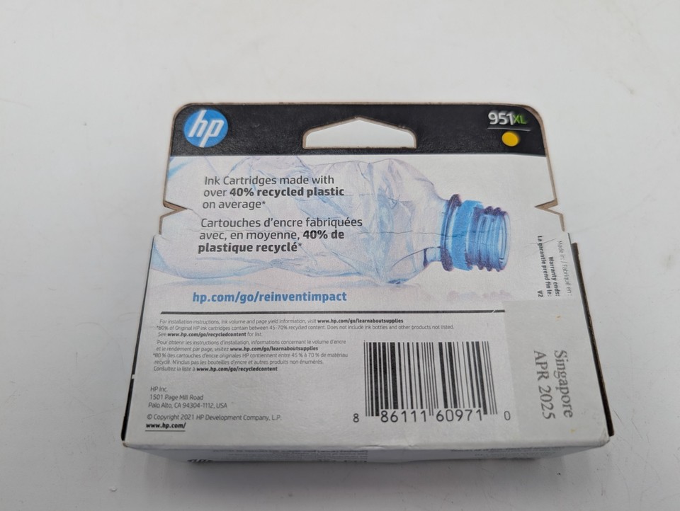 NEW HP 951XL (CN048AN140) Yellow Ink Cartridge EXP APRIL 2025 OEM ...