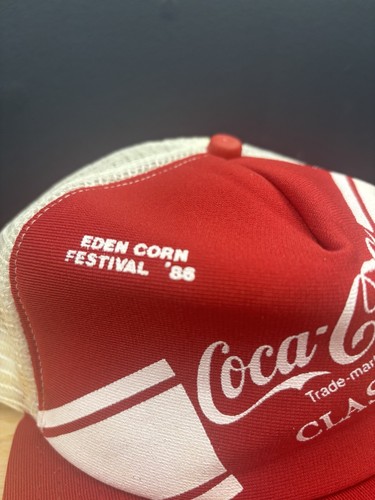 Vintage 3 Stripe SUPER RARE Coca Cola Snapback Mesh Hat 1986 Eden NY ...