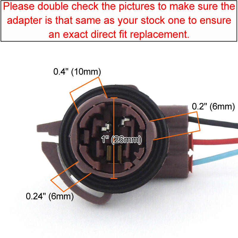 2pcs 3157 3457 4157 Brake Turn Signal Light DRL Socket Wiring Harness ...