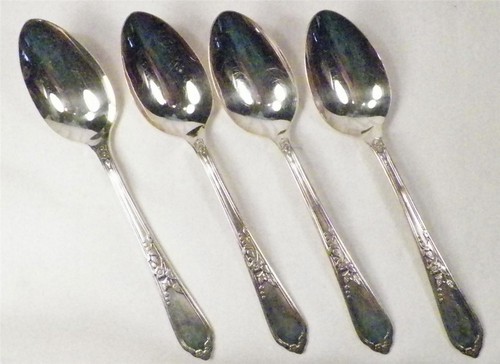 4 Oneida Camille Teaspoons Silverplate 1937 Silver Plate Floral ...